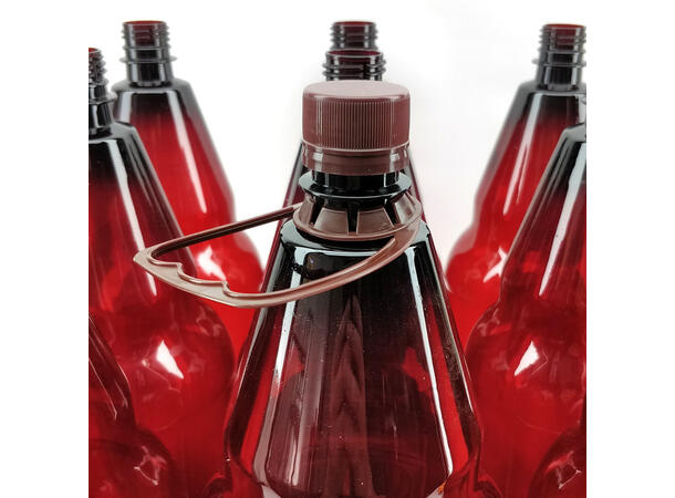 Brune PET-flasker på 2,5 liter, 9 stk.plastflasker til øl - Ølbrygging AS