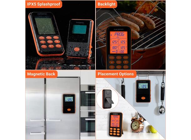 Inkbird trådløs steketermometer IRF-4S - Ølbrygging AS