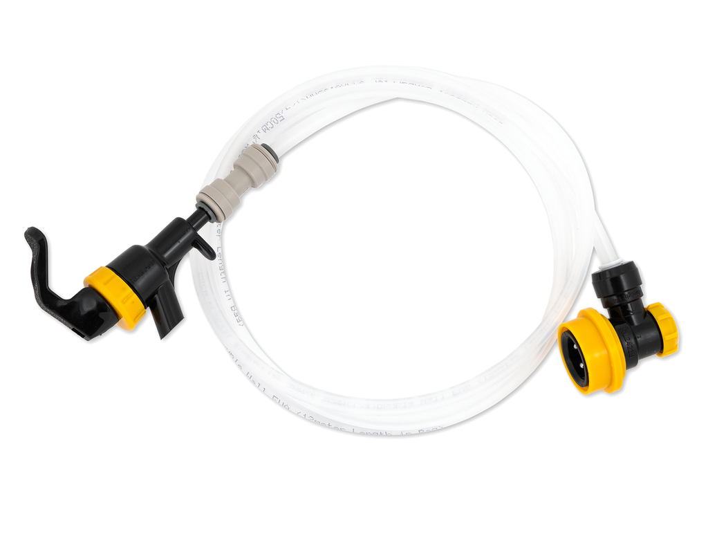 Piknik-kran med skumdempende slange 1/4" - Ølbrygging AS