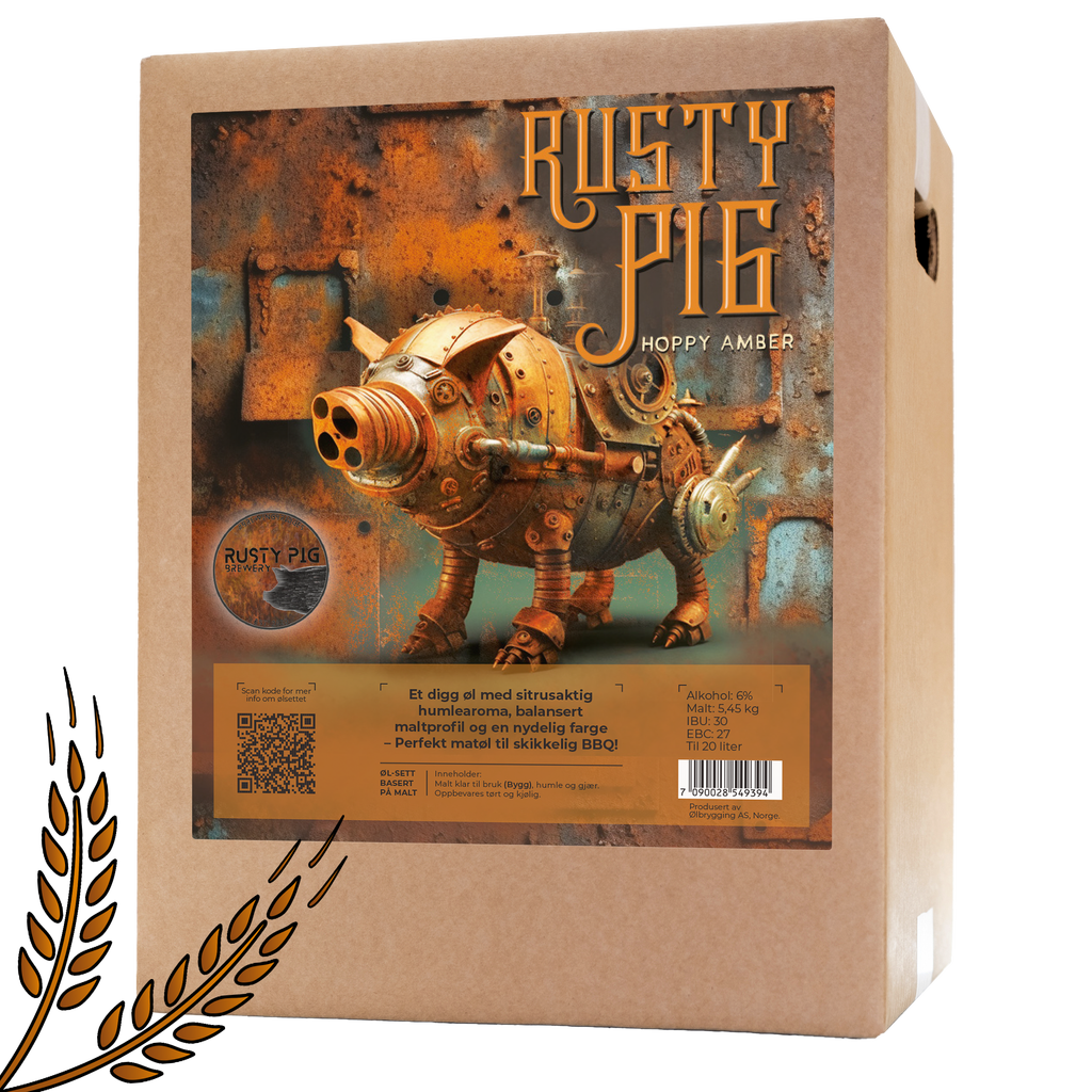 Rusty Pig Hoppy Amber allgrain ølsett - Ølbrygging AS